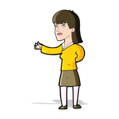 Cartoon woman explaining N18 free image download