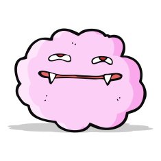 Cartoon pink fluffy vampire cloud N2 free image download