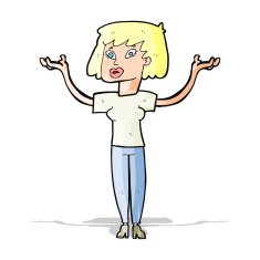 Cartoon woman holding up hands N7 free image download