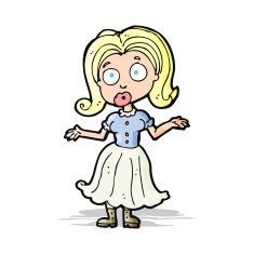 Cartoon confused girl N5 free image download
