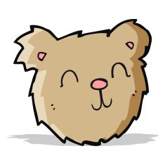 Cartoon happy teddy bear face N2 free image download