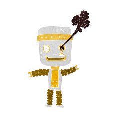 Cartoon funny gold robot N4 free image download