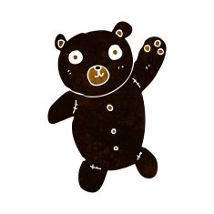 Cartoon cute black teddy bear N2 free image download