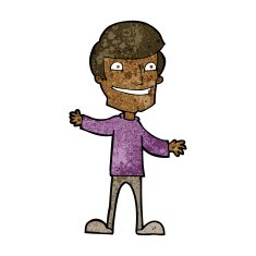 Cartoon grinning man N57 free image download