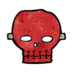 Cartoon spooky skull mask N13 free image download