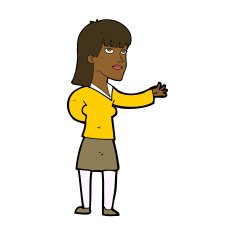 Cartoon woman explaining N36 free image download