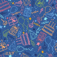 Blue birthday party seamless pattern free image download