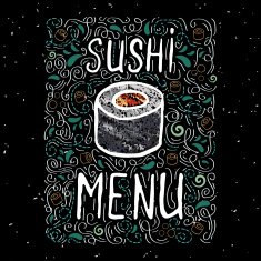 Sushi menu card template free image download