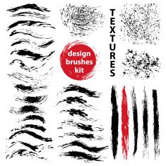 Set of vector grungy ink art brushes for illustrator free image download