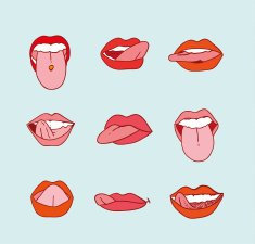 Mouths collection in different expressions vector icon illustration N5 ...
