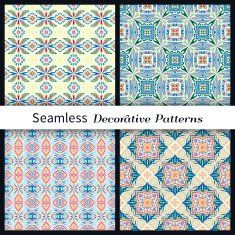 Set of seamless geometric patterns design elements collection vector colorful N4 free image download