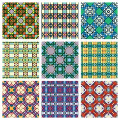 Set of seamless geometric patterns design elements collection vector colorful N6 free image download