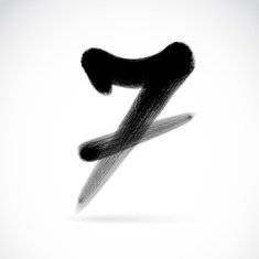 Numbers seven written with a brush free image download