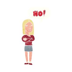 Cartoon woman saying no N7 free image download