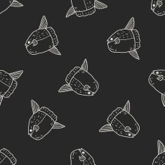 Sunfish doodle seamless pattern background N2 free image download