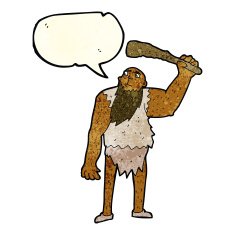 Cartoon neanderthal with speech bubble N10 free image download