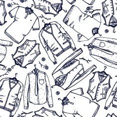Mens clothing sketches seamless pattern free image download
