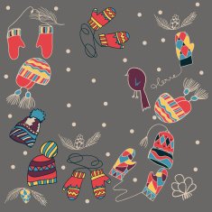 Winter hats mittens set card free image download