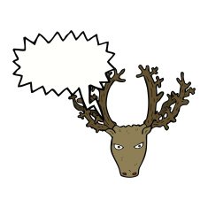 Cartoon stag head with speech bubble N7 free image download