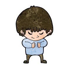 Cartoon shy boy N18 free image download