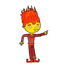 Fire spirit cartoon N7 free image download
