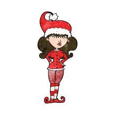 Cartoon santa's helper woman N8 free image download