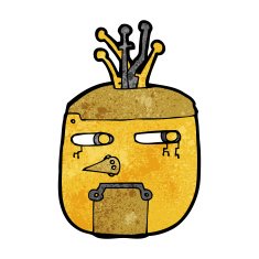 Cartoon gold robot head N7 free image download