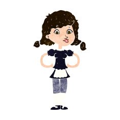 Cartoon happy waitress woman N8 free image download