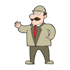 Cartoon sensible business man in bowler hat N10 free image download