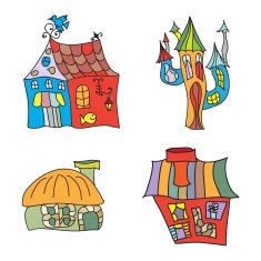 Set of Houses doodles free image download