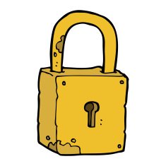 Cartoon rusty lock N11 free image download