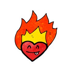 Flaming heart cartoon character N4 free image download