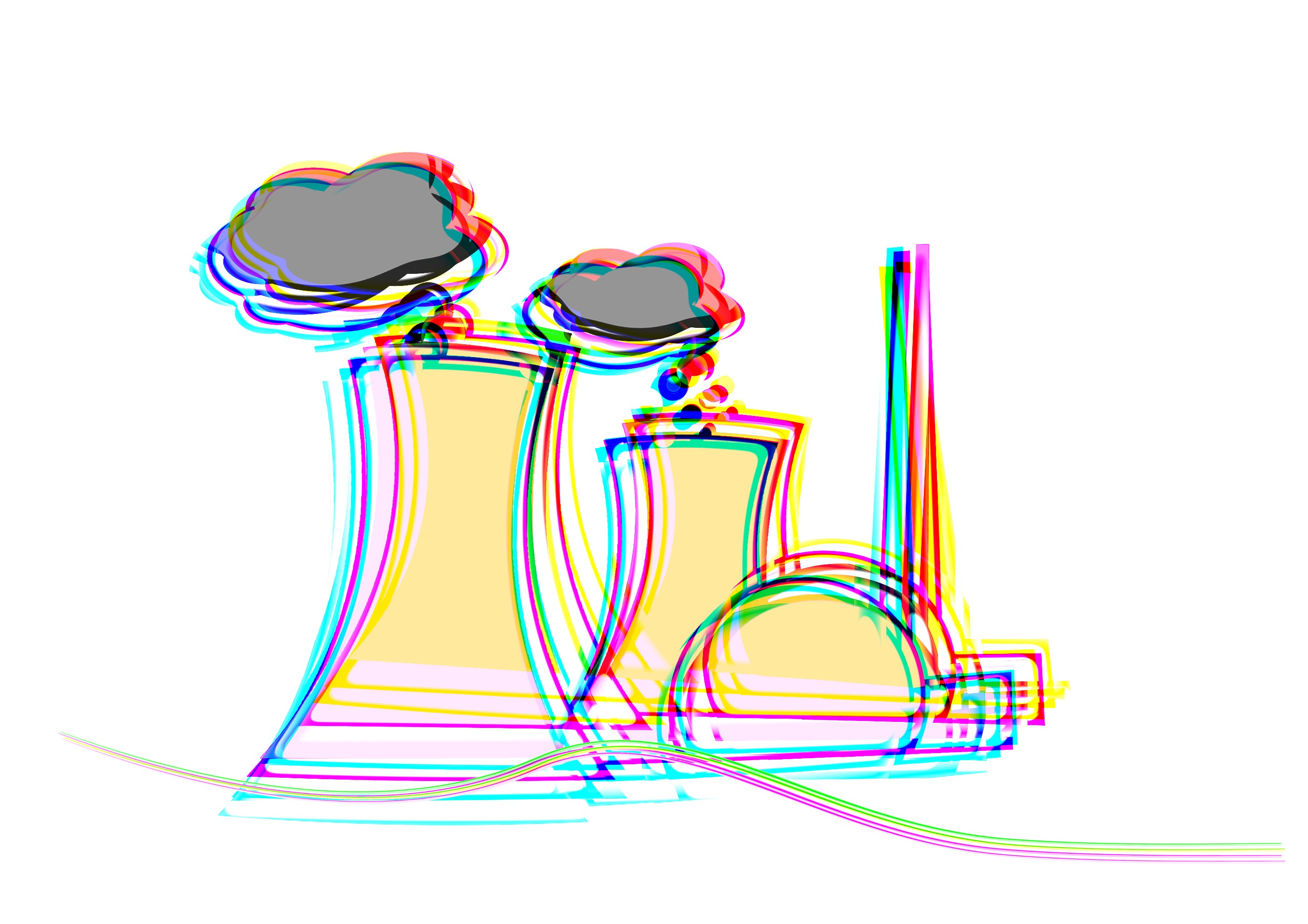 Drawing of a nuclear power plant free image download