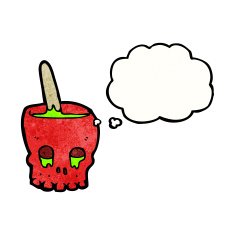 Spooky skull bowl cartoon free image download