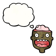 Cartoon head with exposed brain N3 free image download
