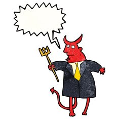 Cartoon devil with speech bubble N21 free image download