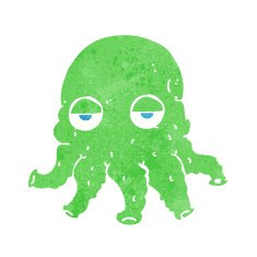 Cartoon alien squid face N32 free image download
