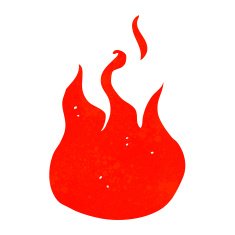 Cartoon flame symbol N13 free image download