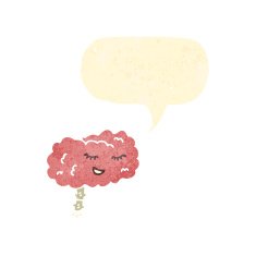 Retro cartoon brain with speech bubble N3 free image download