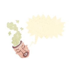 Retro cartoon steaming head man free image download