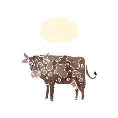 Retro cartoon cow N6 free image download