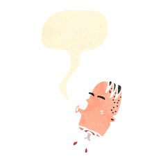 Retro cartoon severed head N3 free image download