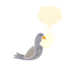 Retro cartoon pigeon post free image download