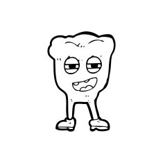 Cartoon funny tooth character N5 free image download