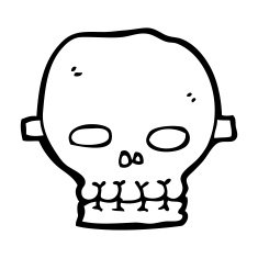 Cartoon spooky skull mask N27 free image download