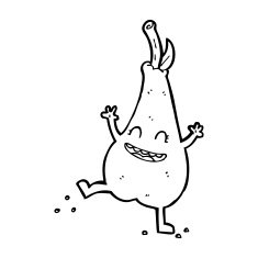 Cartoon happy dancing pear N14 free image download