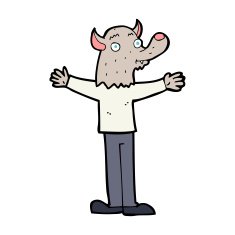 Cartoon friendly werewolf N21 free image download