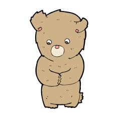 Cartoon shy teddy bear N4 free image download