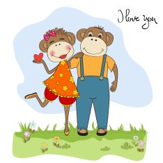 Monkeys couple in love N9 free image download