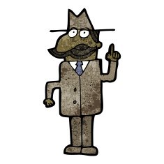 Cartoon detective solving case N6 free image download